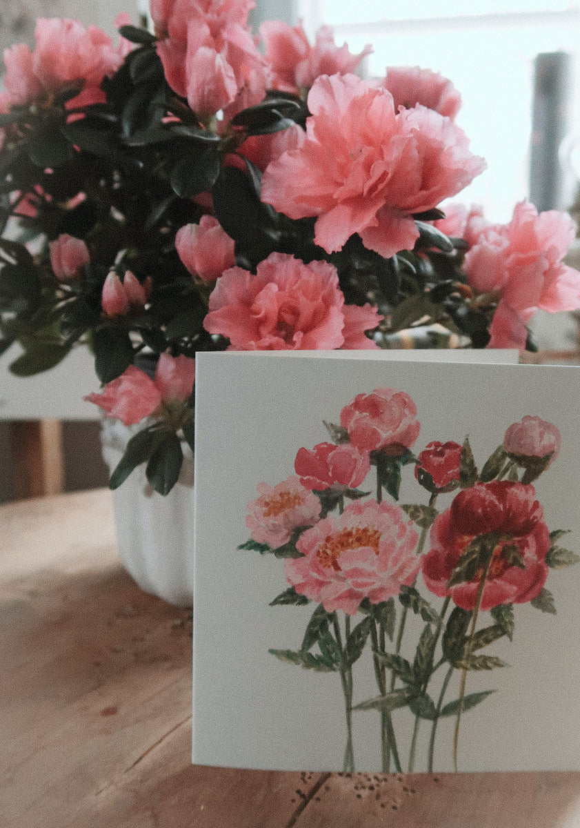 Pink peonies card, folded card – MyDesignPictures