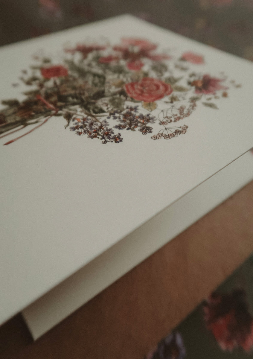 Flower bouquet card, folded card – MyDesignPictures