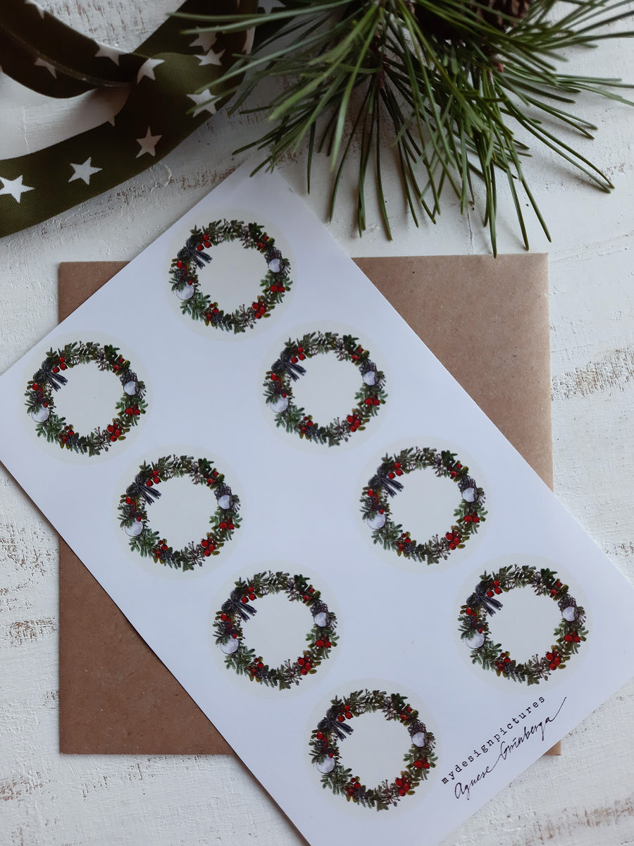 Christmas wreath sticker set – MyDesignPictures